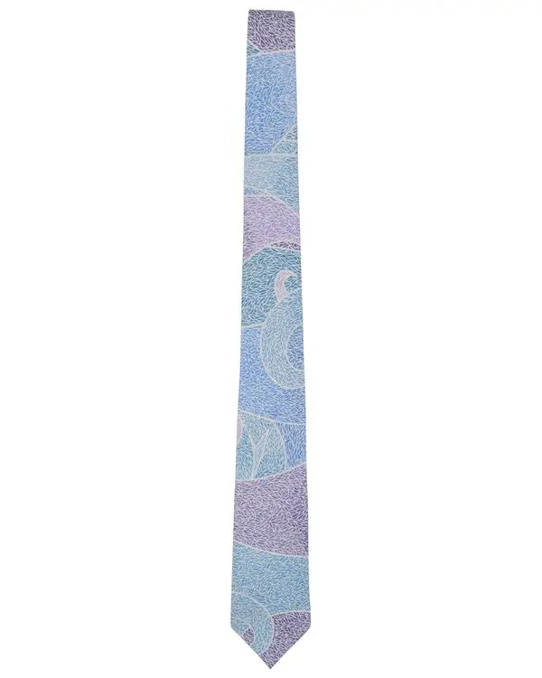 LORDS OF HARLECH Talia Grain Paisley Teal Printed Tie - Blue