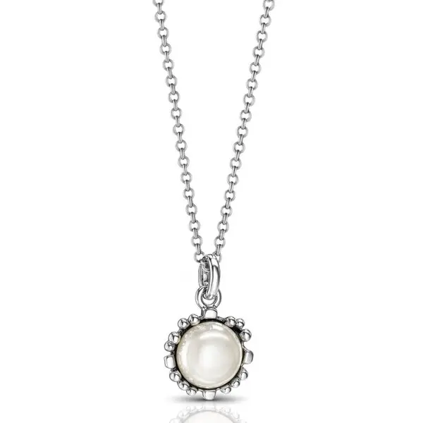 UNALOE Silver / White Ribes Sterling Silver Necklace With White Natural Pearl Pendant – Elegant Jewelry - Silver/white