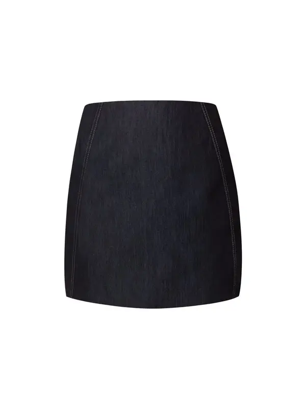 TIA DORRAINE Denim Mini Skirt Dark