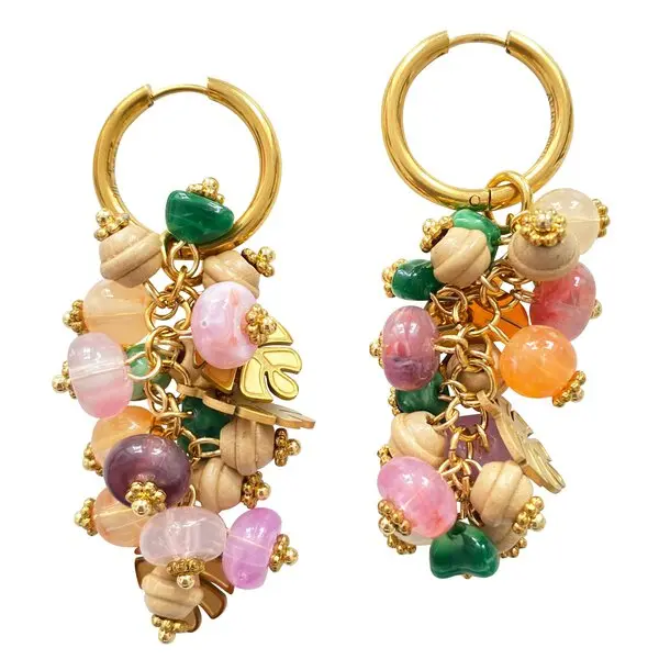 SMILLA BRAV Bloomé Gemstone Earrings - Gray/yellow