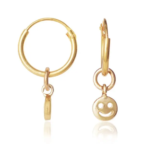 C.J.M Smile Hoop Earrings - Gold