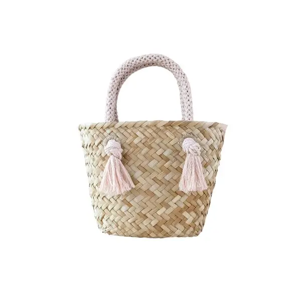 Likhâ Dusty Rose Small Classic Tote Bag With Braided Handles - Pink