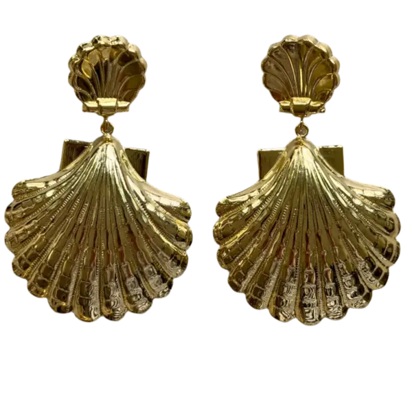 LAURA GRAY Classic Double Shell Earrings