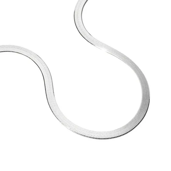 OUTOFOFFICE Herringbone Chain Necklace - Silver