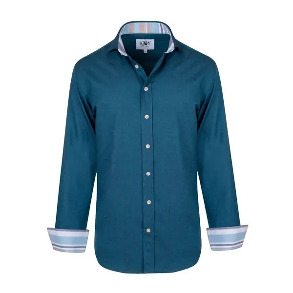 KOY CLOTHING Teal Cotton-merino Shirt - Blue