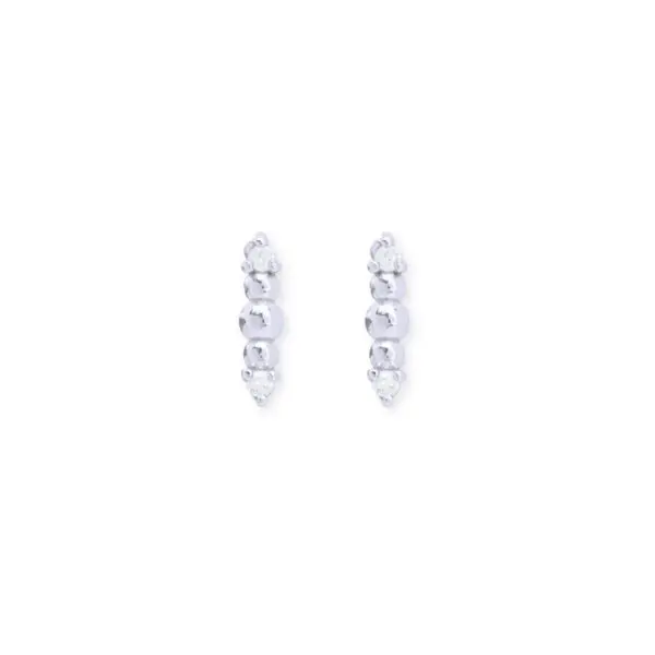 INARI JEWELLERY Icicle Flatback Earrings Sterling Sliver White Topaz - Silver
