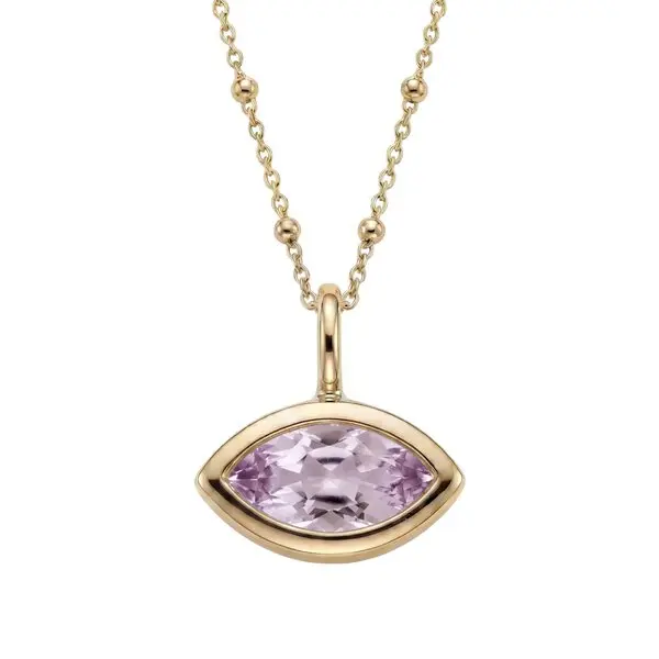DAINTY LONDON Siren’s Teardrop Amethyst Necklace Vermeil - Gold