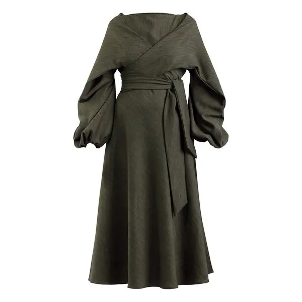 MEEM LABEL Crawford Midi Dress - Green