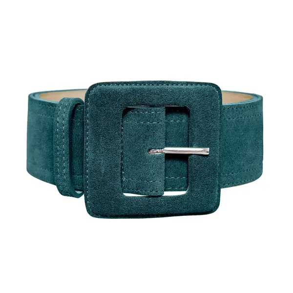 BELTBE Suede Square Buckle Belt Pine - Green