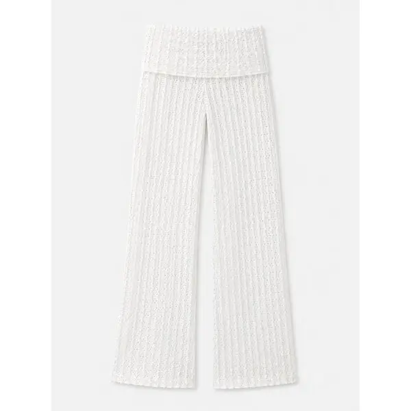 YORSTRULY Fold Over Pants Lace - White