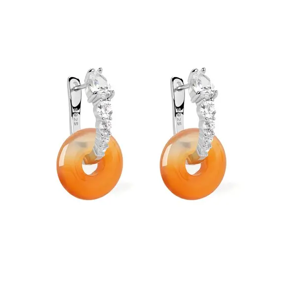 FREQNC ATELIER Ouroboros Earrings Agate Sacral Chakra - Red