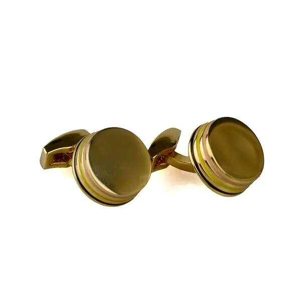 DAVID WEJ Round Metal Cufflinks - Gold