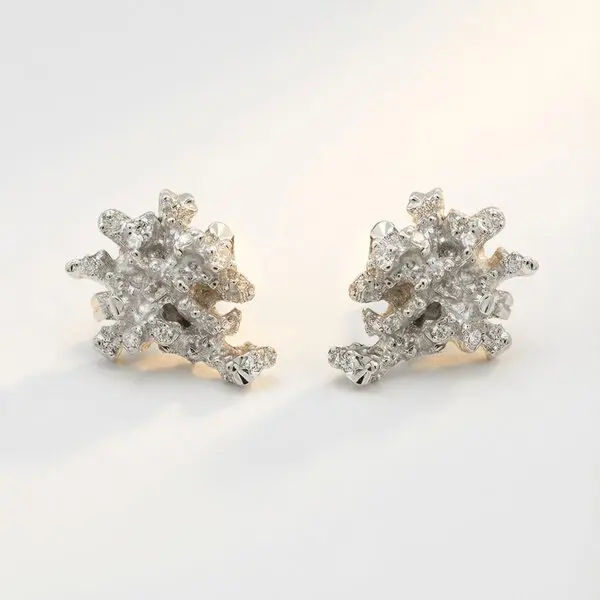 DAINTY LONDON Dainty Saltwater Coral Stud Earrings Gold Or - Silver