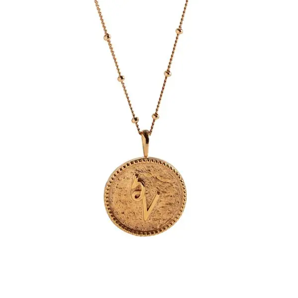 CLAIRE HILL DESIGNS Inspire Shorthand Coin Necklace - Gold