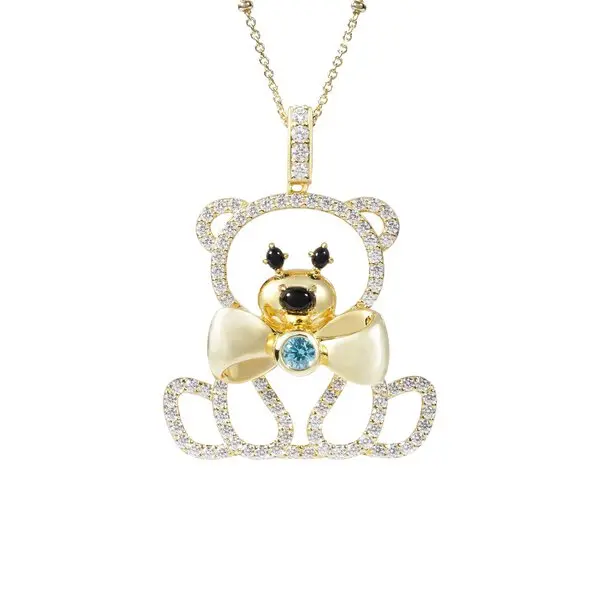 Arte Madrid Circus Bear Hollow Pendant - Black/gray/yellow