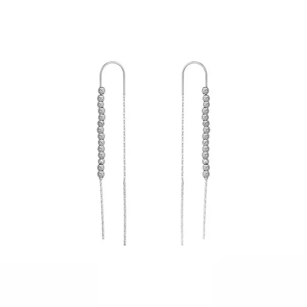 SPERO LONDON Sterling Dorissa Chain Bead Drop Earring - Silver