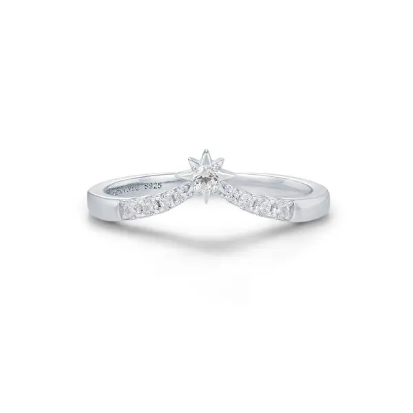 AZURA JEWELRY NEW YORK North Star White Topaz Ring White Gold Vermeil - Silver