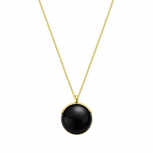 ORMIRO Shungite Emf Protection Pendant Necklace - Black