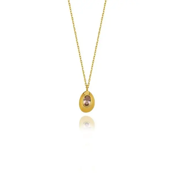 LINYA JEWELLERY Ella Oval Necklace - Pink