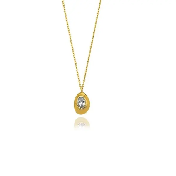 LINYA JEWELLERY Ella Oval Necklace - White
