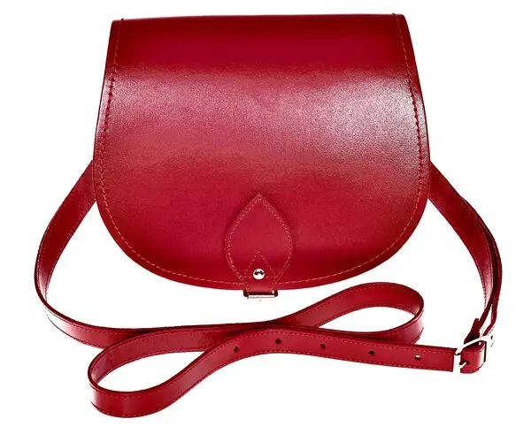 ZATCHELS Handmade Leather Small Saddle Bag - Red