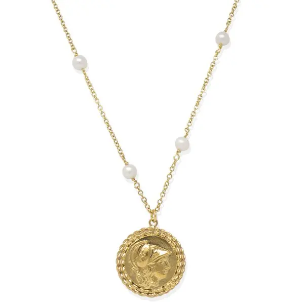 VINTOUCH ITALY Athena Medallion Necklace - Gold