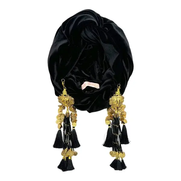 JULIA CLANCEY Black Velour Dream Turban