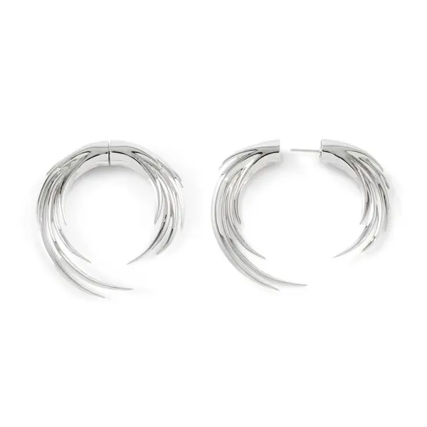 KASUN LONDON Flames Of Pyre Hoop Earrings - Silver