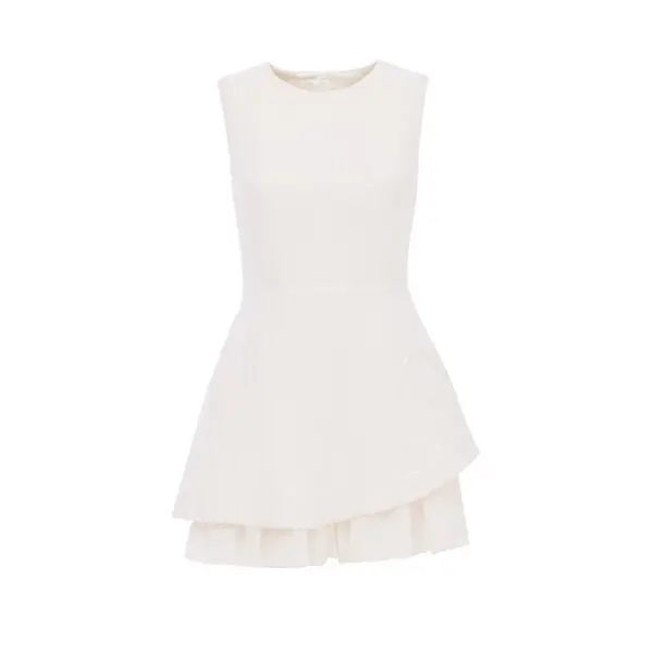 GEORGETTE Bianca Textured Mini Dress - White