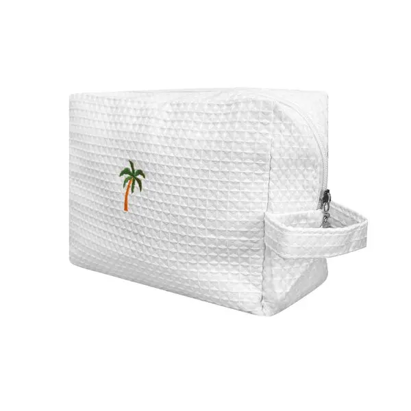 LILLY LOVES Palm Tree Cosmetic Bag - White