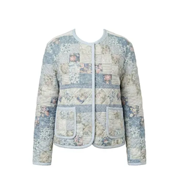 THE WELL WORN Chloe Jacket Reversible Vintage Quilt - Blue
