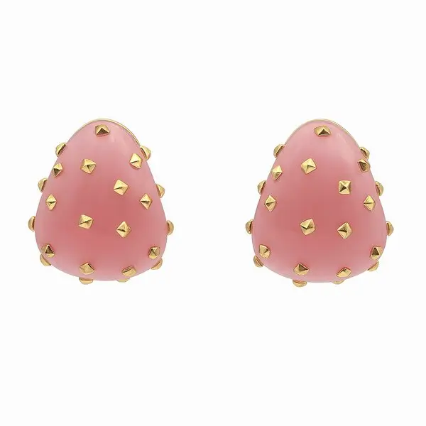 MICHAEL NASH JEWELRY Maristella Studded Resin Pierced Hoop Earrings - Pink