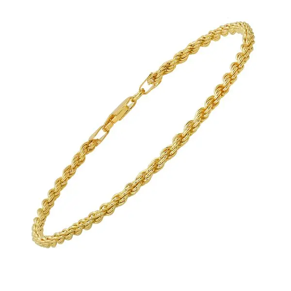 KYLIE HARPER 8.5" Italian Diamond-cut Rope Chain Bracelet - Gold