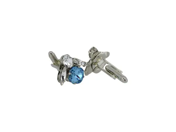 VICKISARGE The Bee Cufflinks In Platinum - Blue