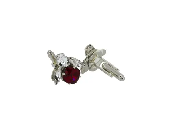 VICKISARGE The Bee Cufflinks In Platinum - Red