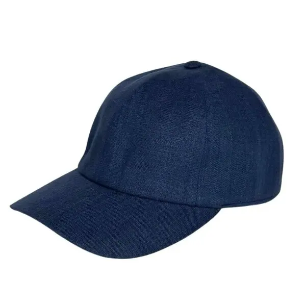 CACHEMIO Navy Minimalist Linen Baseball Cap - Blue