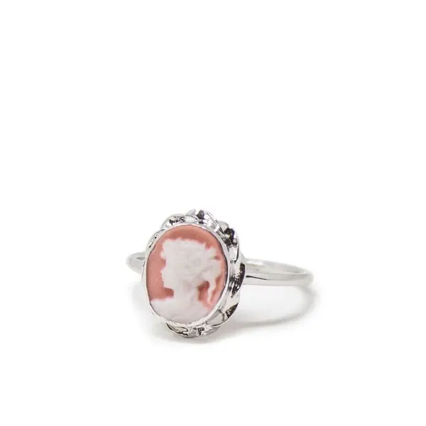 VINTOUCH ITALY Pink / Silver Sterling Silver Pink Mini Cameo Ring - Pink/silver
