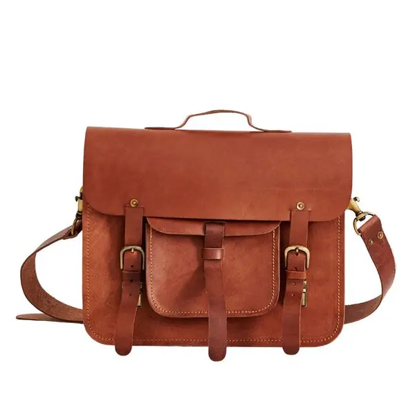 VIDA VIDA Handmade Leather Laptop Bag With Lifetime Guarantee - Brown