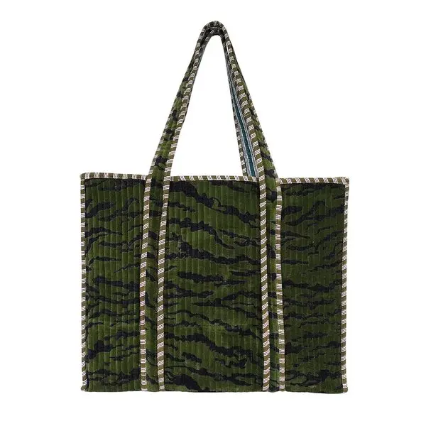 CYC The Tiger Velvet Tote - Green