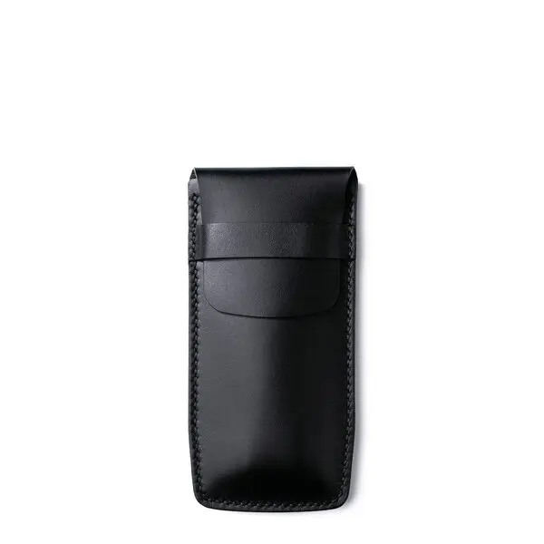 ROARCRAFT Handmade Flap Covered Leather Watch Case - Black