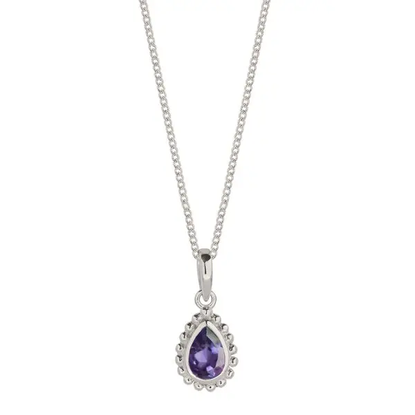 CHARLOTTE'S WEB JEWELLERY Purple / Silver February Birthstone Sterling Silver Necklace Amethyst - Purple/silver