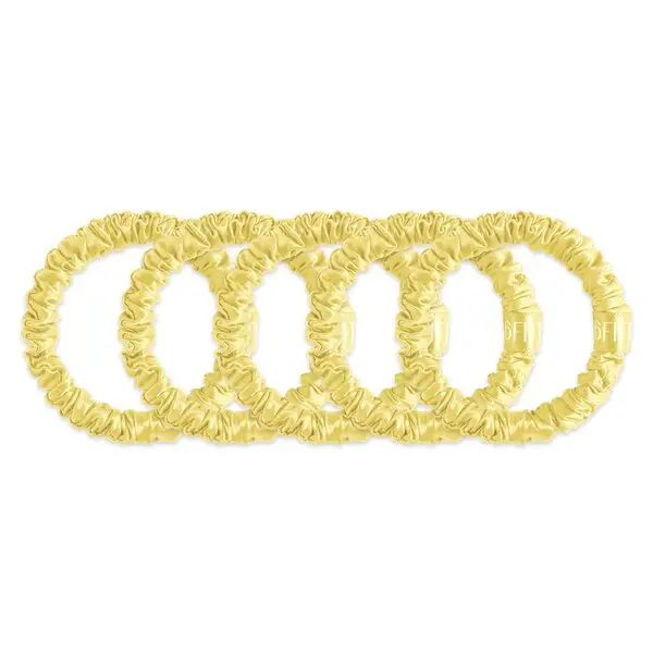 6FIFTYTWO® Neutrals / Pure Mulberry Slim Silk Scrunchies Butter - Yellow