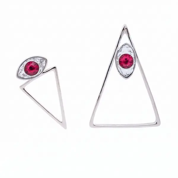ISKRA Look At Me Asymmetric Eye Earrings - Silver