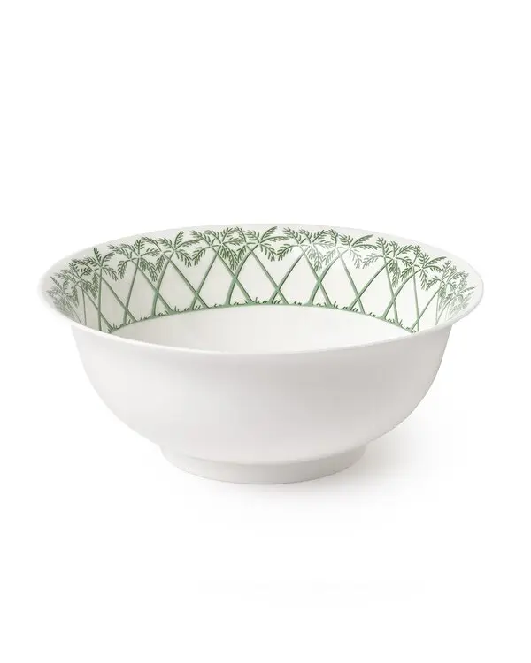 PINK HOUSE Fine Bone China Serving Bowl Palms - Green