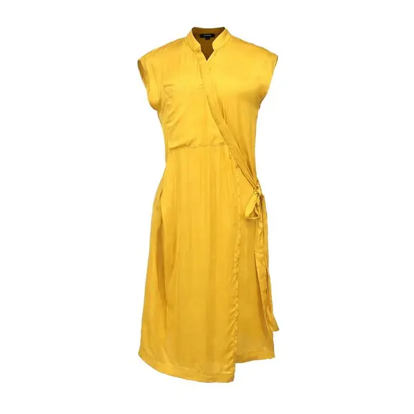 SMART AND JOY Minimalist Wrap Dress -mustard - Orange