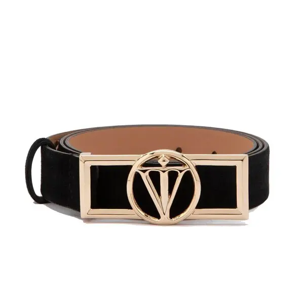 ILVI Agathe Suede Leather Belt - Black