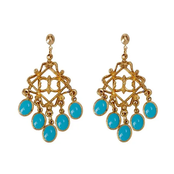 CARAMEL VINTAGE JEWELLERY Vintage Plated Festival Earrings - Gold