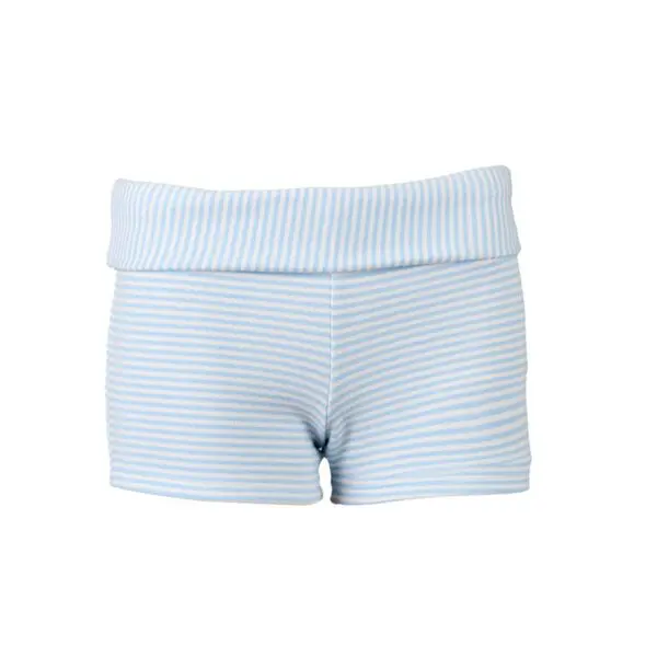 LOVE AND NOSTALGIA Itty-bitty Booty Short Light Blue / White - Blue/white