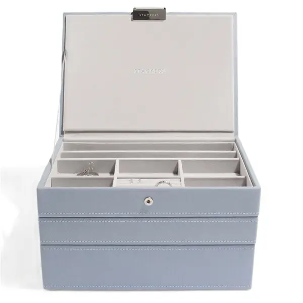 STACKERS Classic Dusky Jewellery Box Set Of Three - Blue