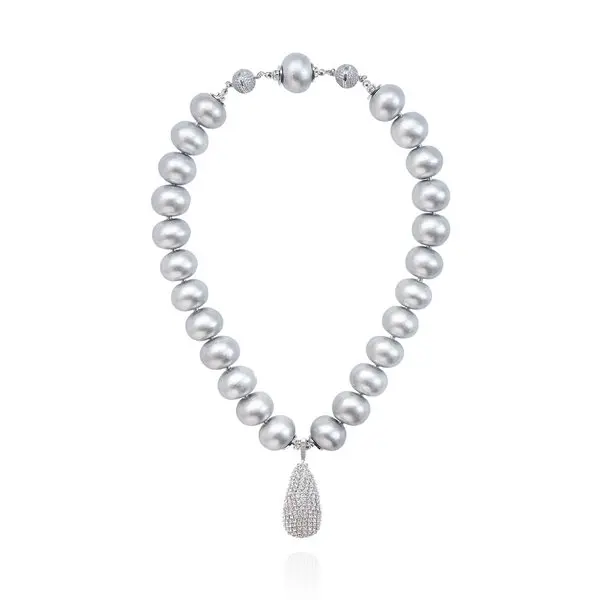 SAULE LABEL Serafina Necklace In Lunar Glow - Silver
